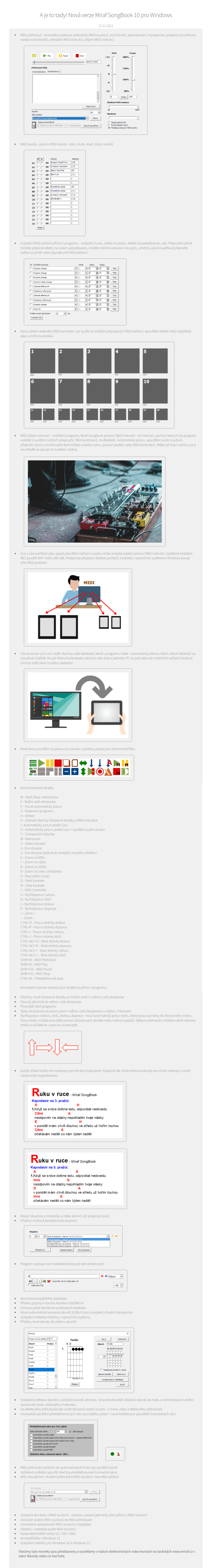 Miraf SongBook 10, upgrade v češtině | SW.CZ